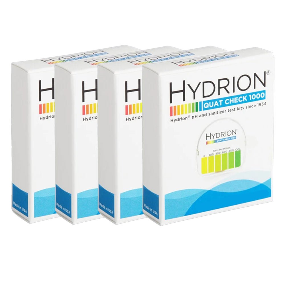 Quat Chek 0-1000ppm High-Range Sanitizer / Disinfectant Test Kit (4 pa ...